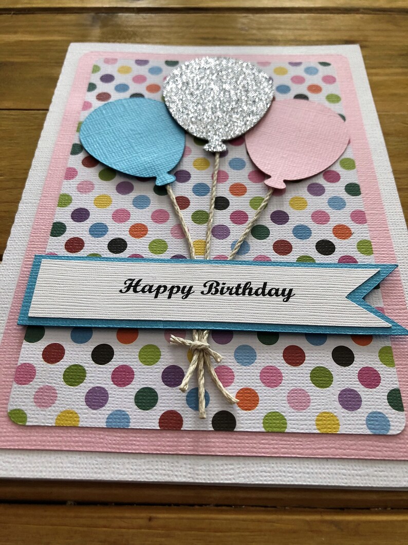 Handmade Balloon Birthday Card Balloon Card Birthday Card | Etsy