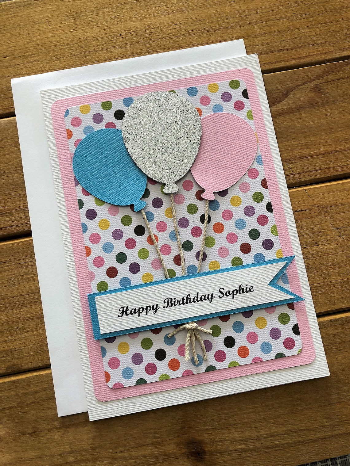 Handmade Balloon Birthday Card Personalized Card Balloon | Etsy