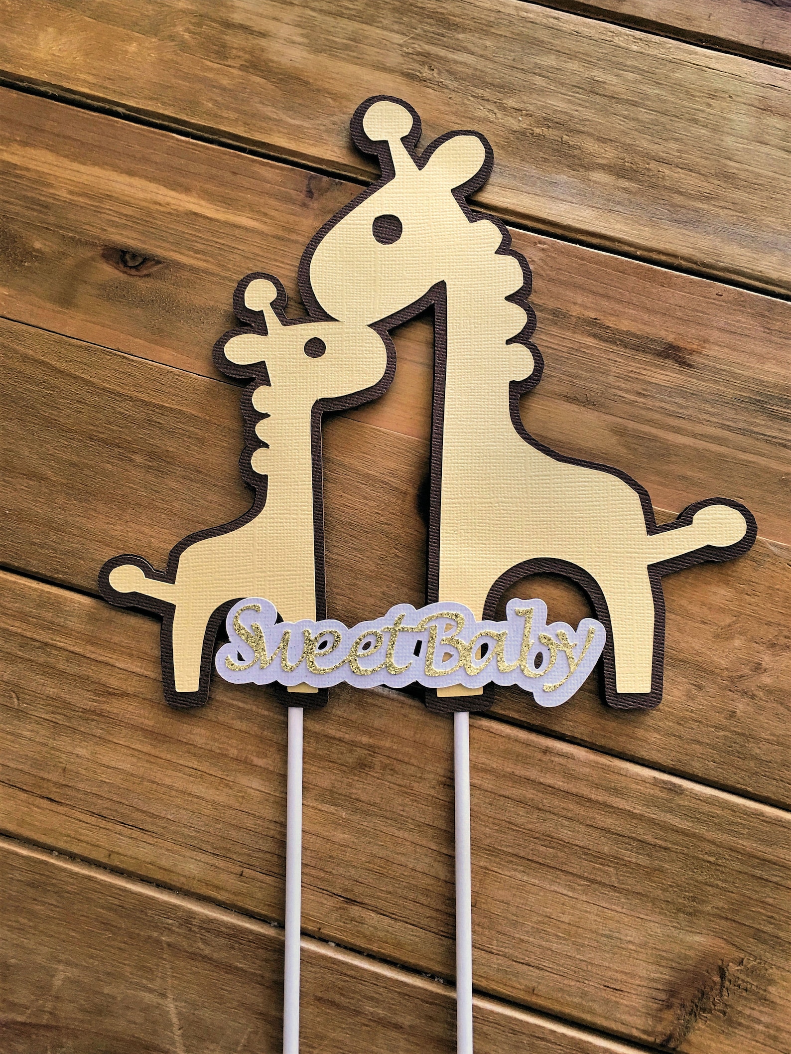 Giraffe Cake Topper Giraffe Decoration Safari Decoration | Etsy