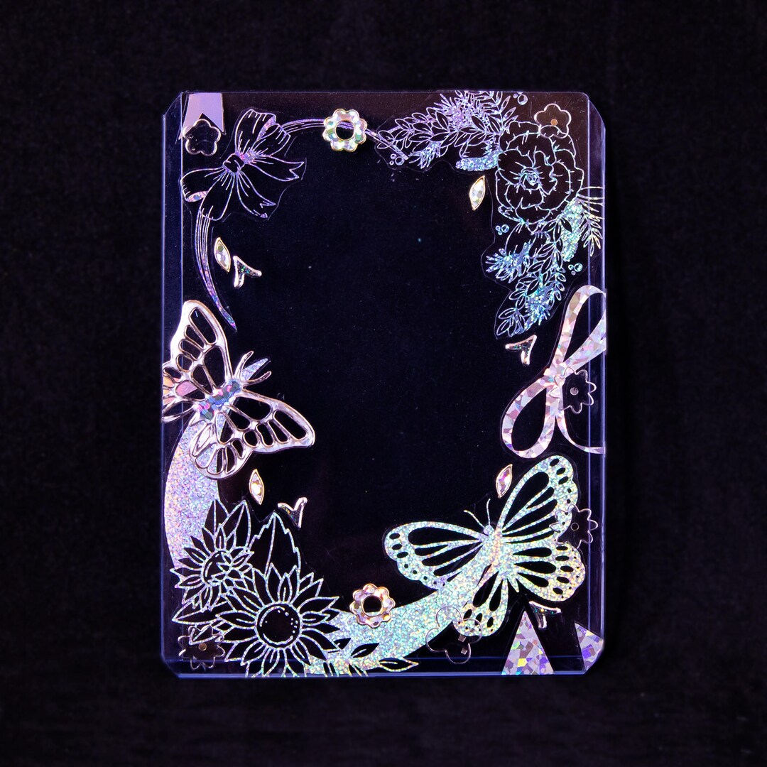 Decorated Toploader | Custom Hologram & Crochet Photocard Holder | K ...
