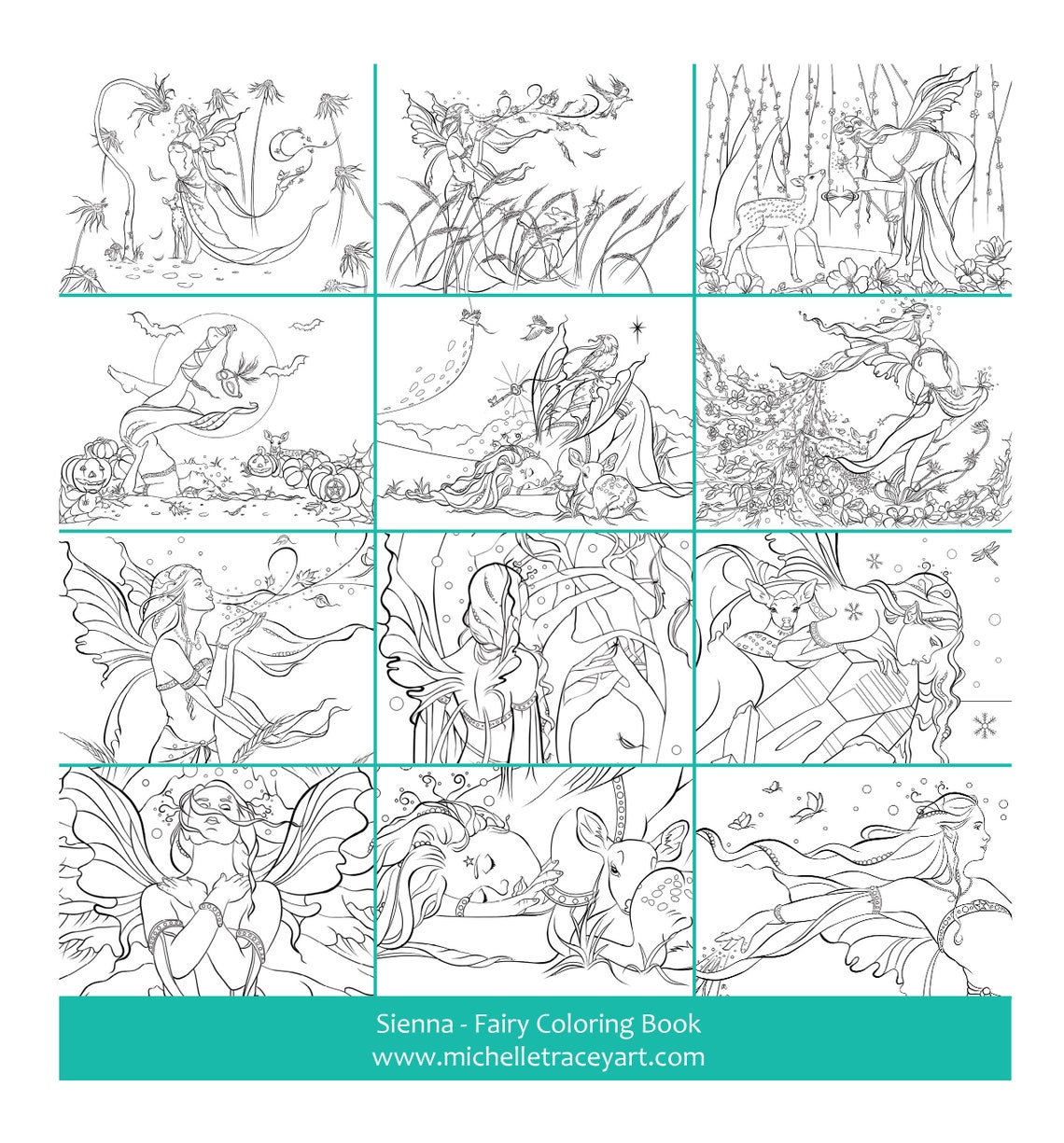 Sienna Fairy Coloring Book Fairy Coloring Book for Adults - Etsy Australia