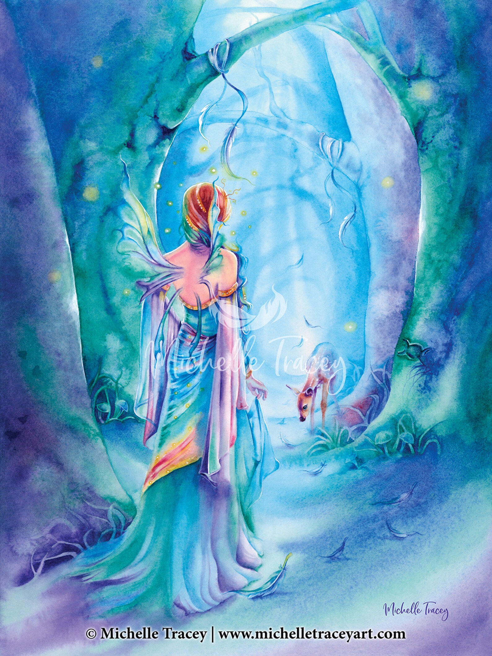 ORIGINAL WATERCOLOUR PAINTING 'sienna and the Deer Seek | Etsy