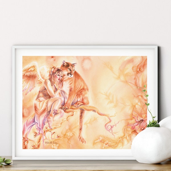 Angel Lion Wall Art - Etsy