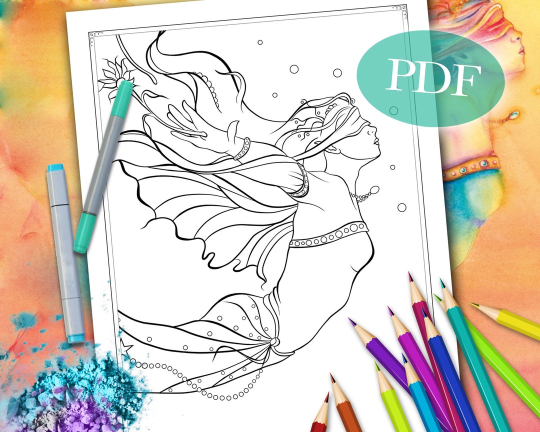 Fairy Coloring Page: Sienna No. 2, Fantasy Art (PDF) - Etsy