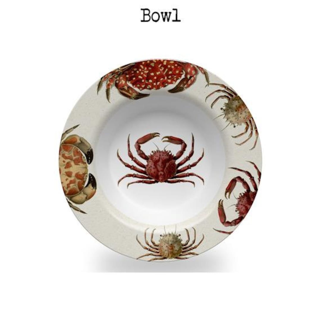 Crab Bowl: Coastal Dinnerware, Nautical Ocean Theme, Beach House ...