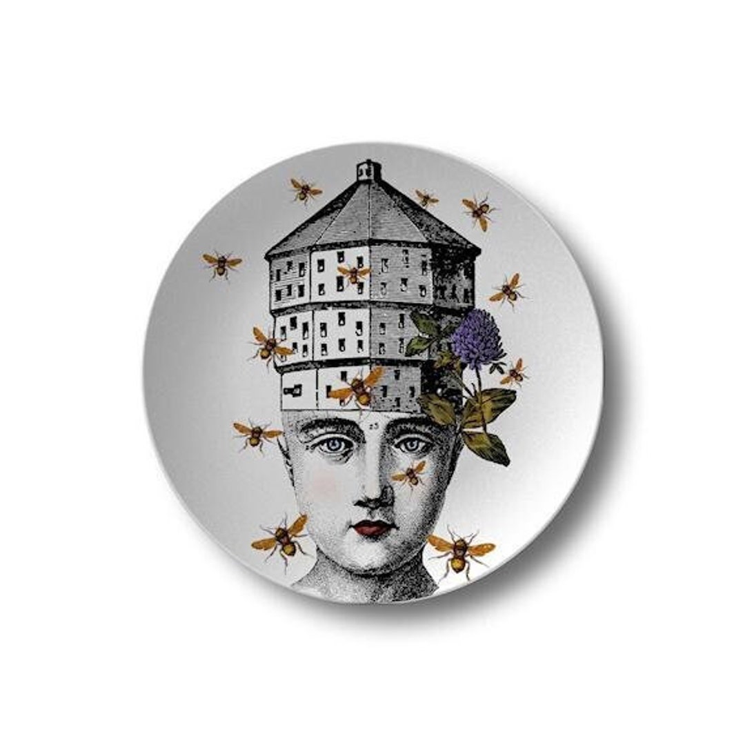Bee Art Dinner Plate: Whimsical Honeybee Design, Indoor/outdoor ...