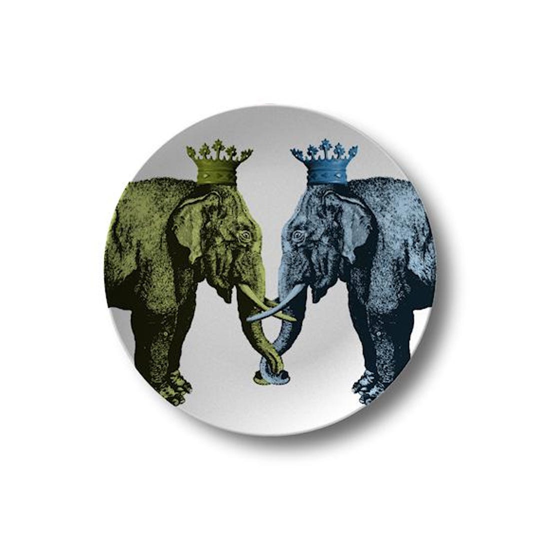 Elephant Dinner Plate: Animal Art Dinnerware, Durable Indoor/outdoor ...