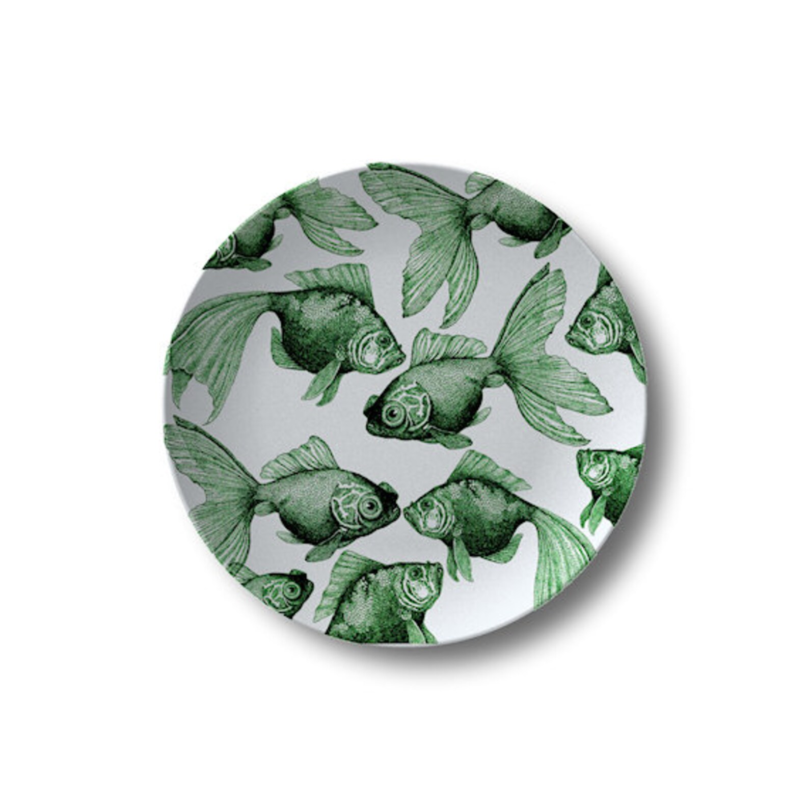 Goldfish Art Dinner Plate: Blue & White Nautical Coastal Dishes, Fish ...