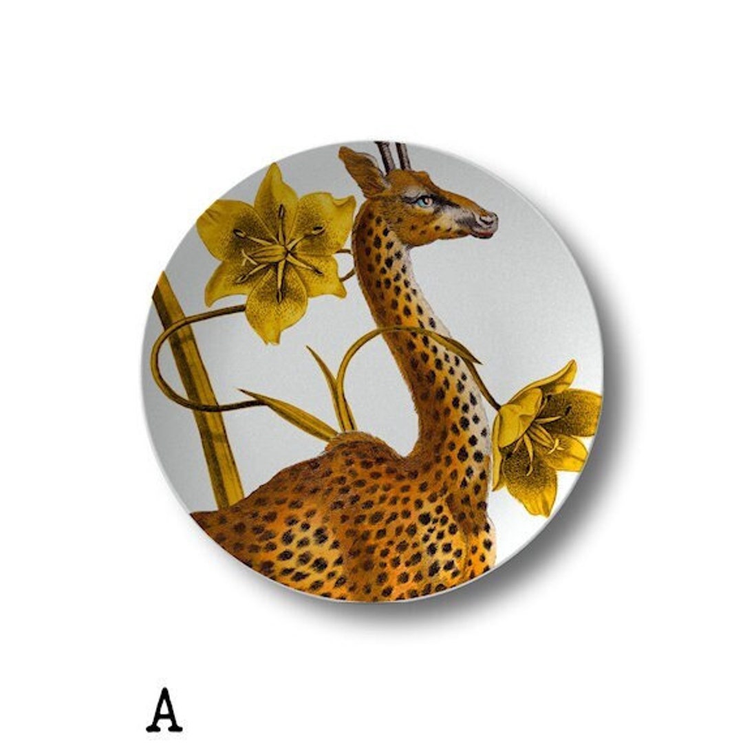 Giraffe Dinner Plate, Animal Themed Dishes, Indoor/outdoor Dinnerware ...