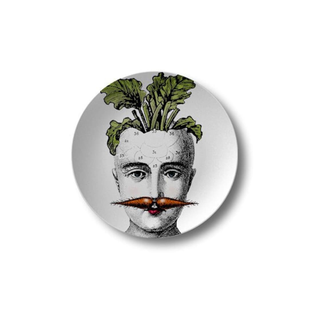 Carrot Lady Dinner Plate, Vegetable Themed Plate, Indoor/outdoor Dishes ...