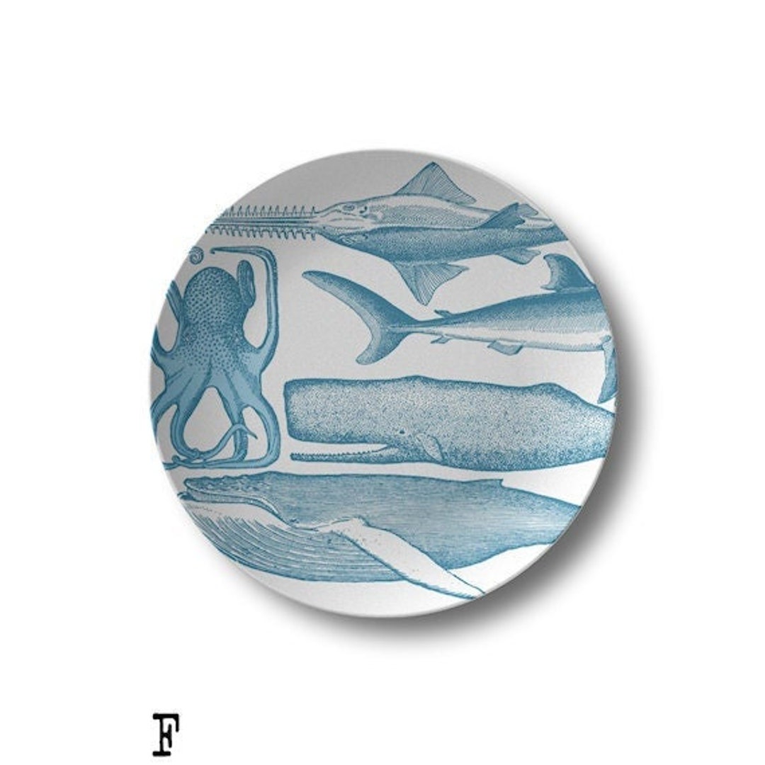 Coastal Dinner Plate, Beach House Dishes, Ocean Themed Dinnerware, Sea ...