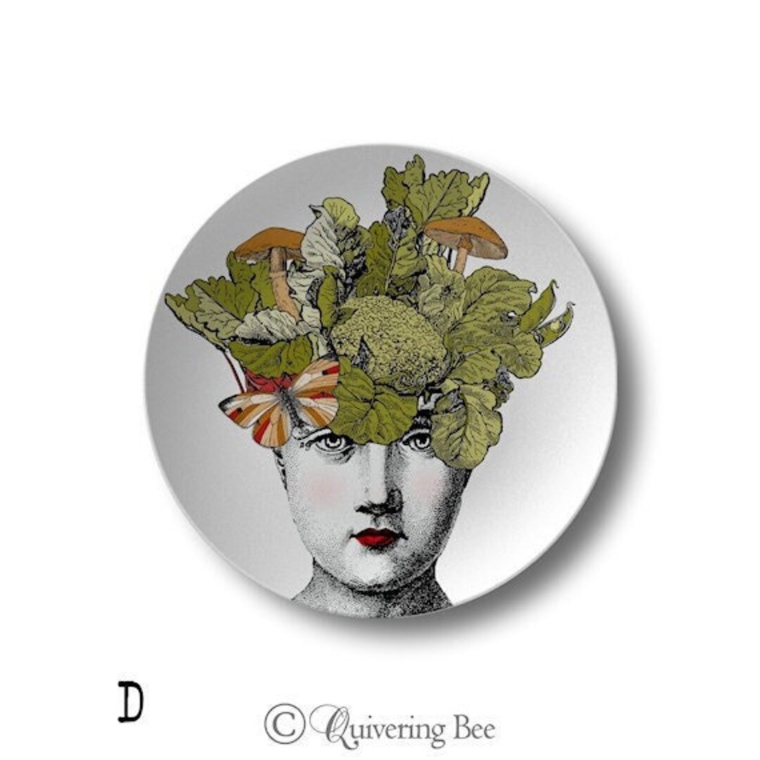 Vegetable Art Dinner Plates, Face Art Dinnerware, Kitchen Wall Decor ...