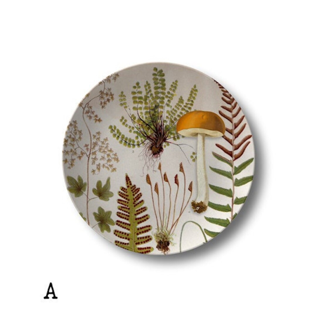 Mushroom & Fern Dinner Plate, Decoware™ Dinnerware, Woodsy Botanical ...