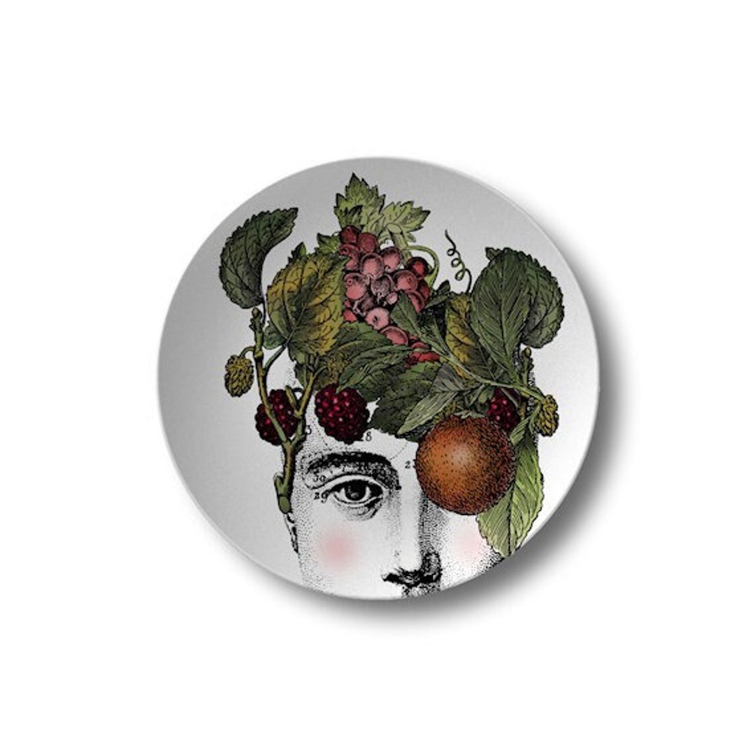 Fruit Head Lady Dinner Plate, Indoor/outdoor Dinnerware, Vintage ...