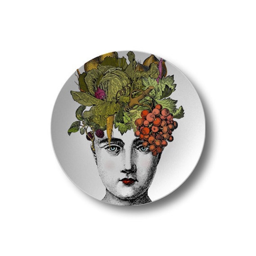 Vegetable Themed Dinner Plate: Face Art Dinnerware, Whimsical Vegan ...