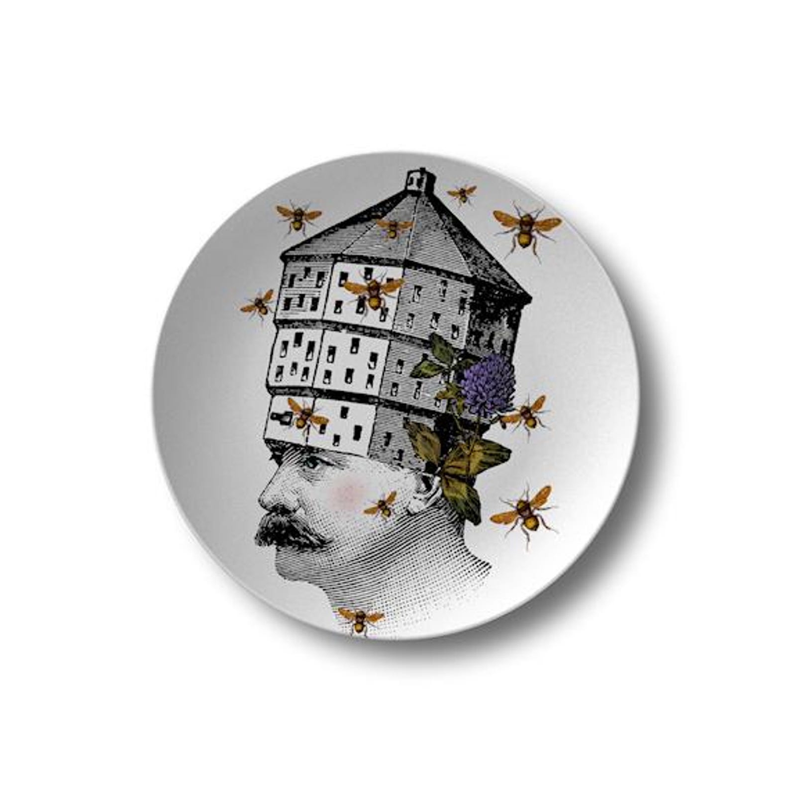 Bee Art Dinner Plate: Whimsical Honeybee Design, Indoor/outdoor ...