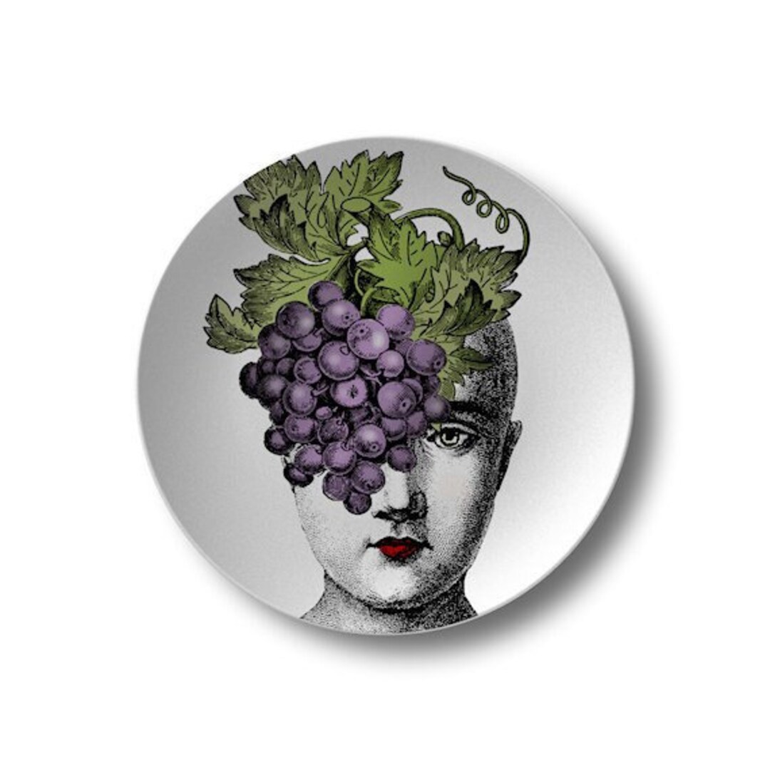 Purple Grape Art Dinner Plate, Fruit Themed Dish, Indoor/outdoor ...