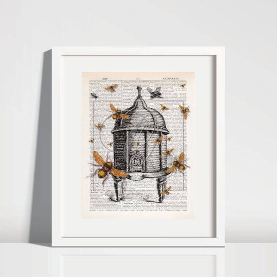 Bee Art Printbeehive Printbee Artworkhoneybee | Etsy