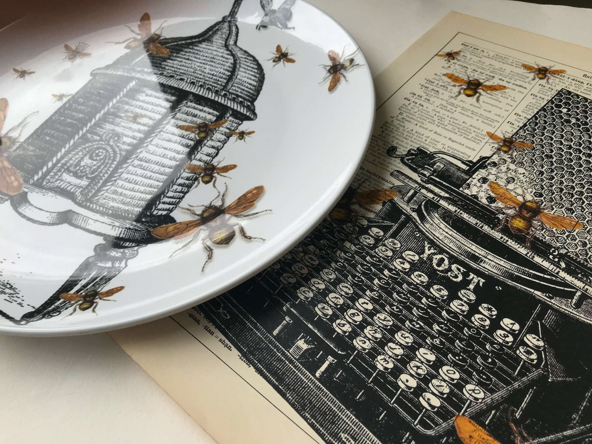 Bee Art Printbeehive Printbee Artworkhoneybee | Etsy