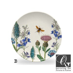 Botanical Dinner Plate,bee Art Plates,butterfly Dinner Plates,decoware ...