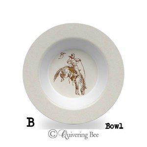 Rodeo Cowboy Dinner Plate: Rustic Western Ranch Dinnerware, Made in the ...