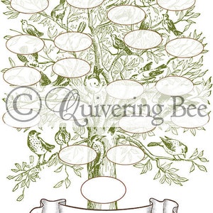 Family Tree Template, Instant Digital Download, Family History Chart ...