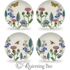 Botanical Dinner Plate,bee Art Plates,butterfly Dinner Plates,decoware ...