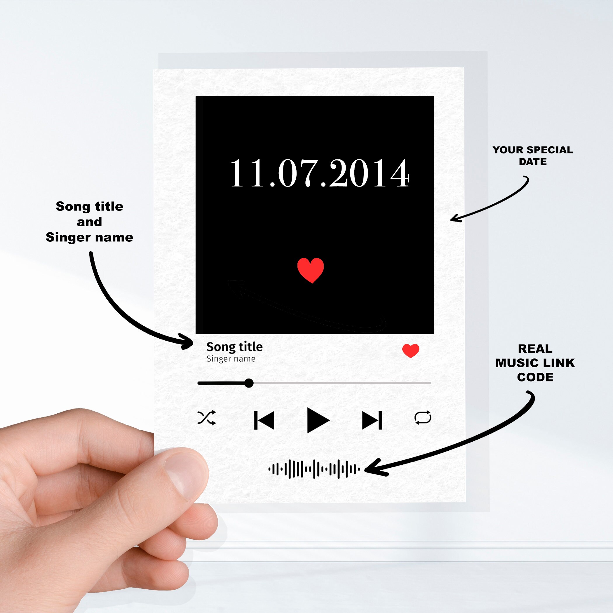 Spotify Scannable Code Lieblingslied Geschenkkarte | Etsy