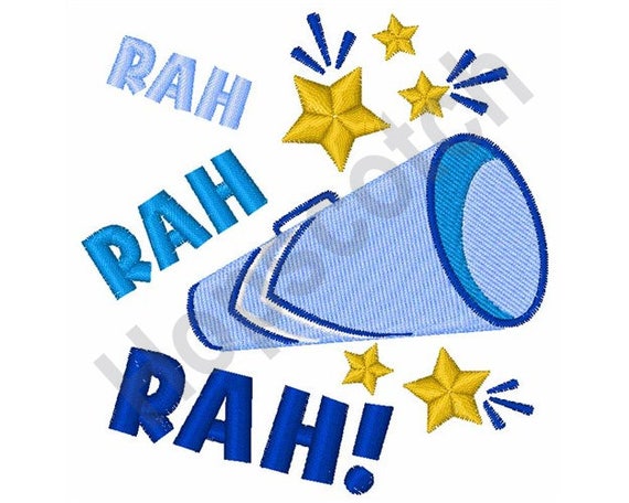 Rah Rah Rah Machine Embroidery Design Megaphone Cheer | Etsy