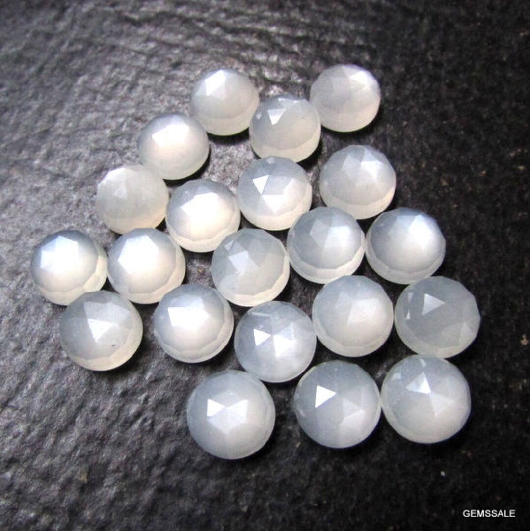 10 White Moonstone Rose Cut Cabochons: AAA Grade, 6mm or 7mm - Etsy