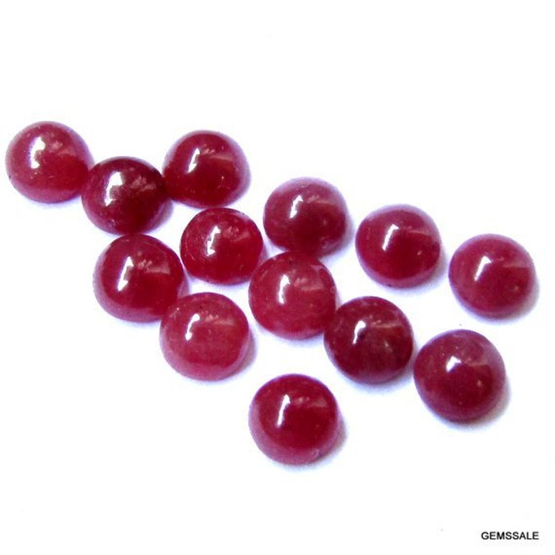 1 Pieces 6mm Ruby Cabochon Round Loose Gemstone 100% natural | Etsy