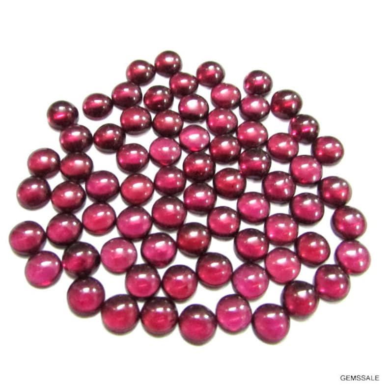 10 Pieces 6mm Rhodolite Garnet Cabochon Round Gemstone - Etsy