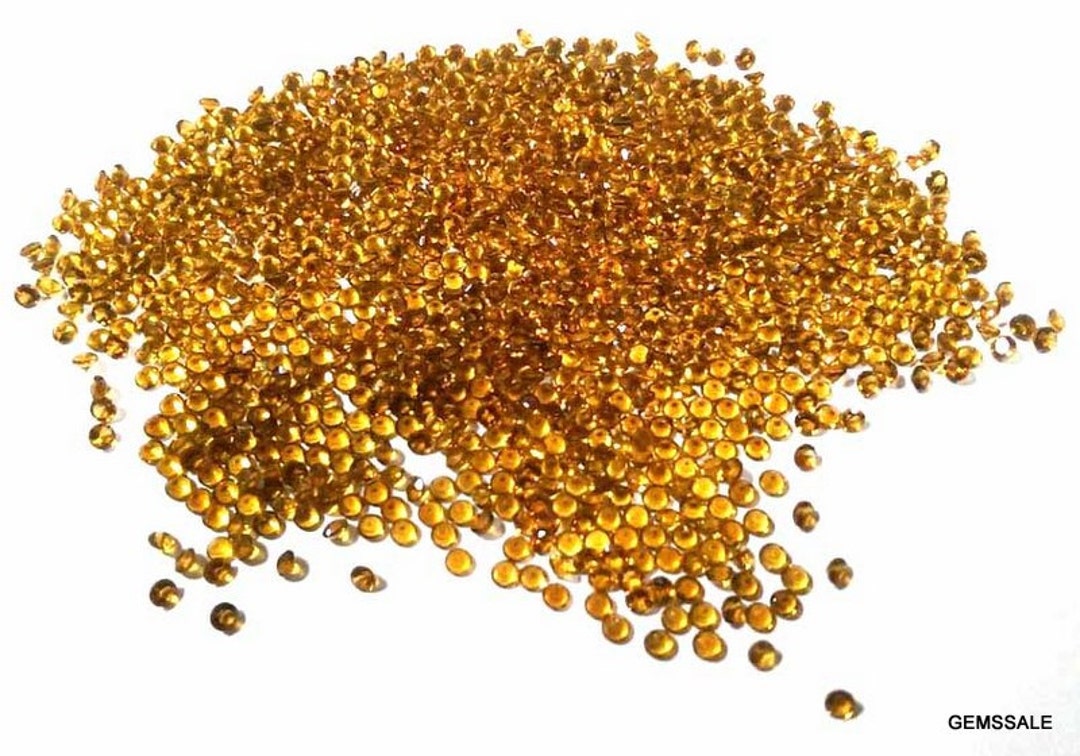 10 Pieces 2mm Citrine Faceted Round Loose Gemstone, Citrine Round ...