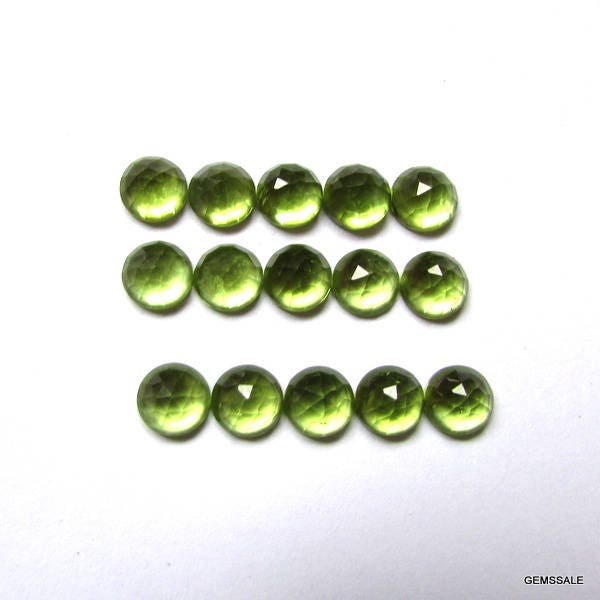 10 Pieces 5mm Peridot Round Rose Cut Cabochon Gemstone AAA - Etsy UK