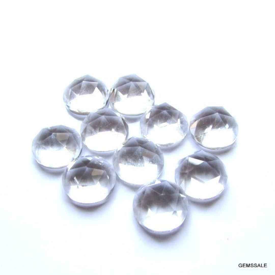10 Piece 5mm Crystal Quartz Rosecut Round Loose Gemstone,crystal Round ...