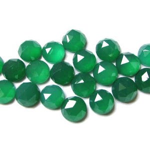 10 Pieces 4mm Green Onyx Rosecut Round Gemstone, Green Onyx Round ...