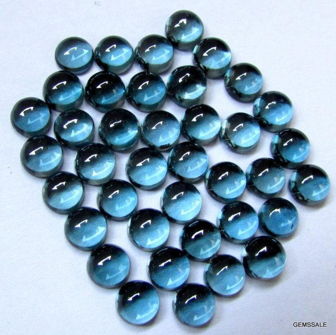 AAA London Blue Topaz Cabochon: Round Gemstone (6-8mm) - Etsy
