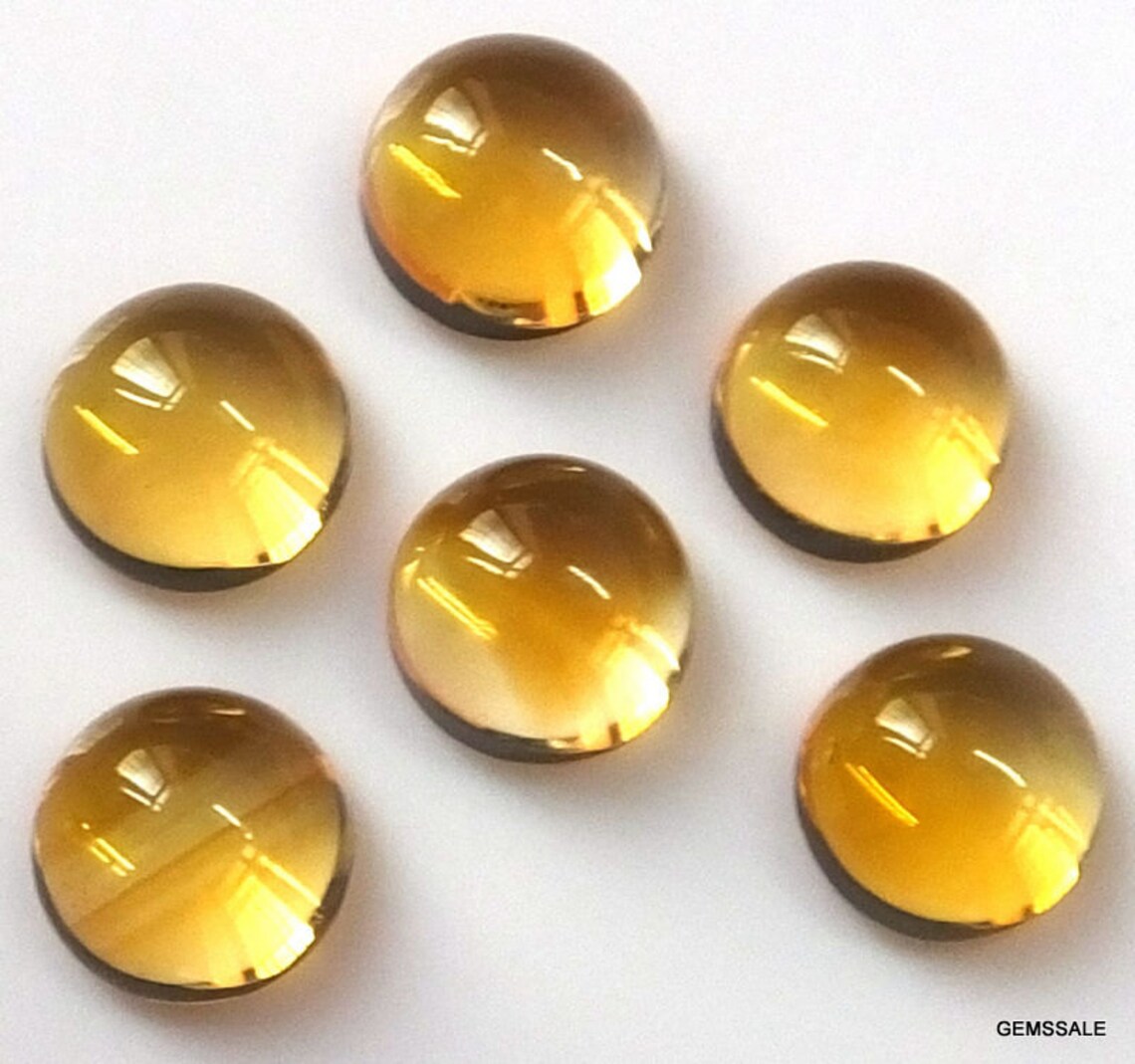 10 Pieces 7mm Citrine Cabochon Round Gemstone Citrine Round - Etsy UK