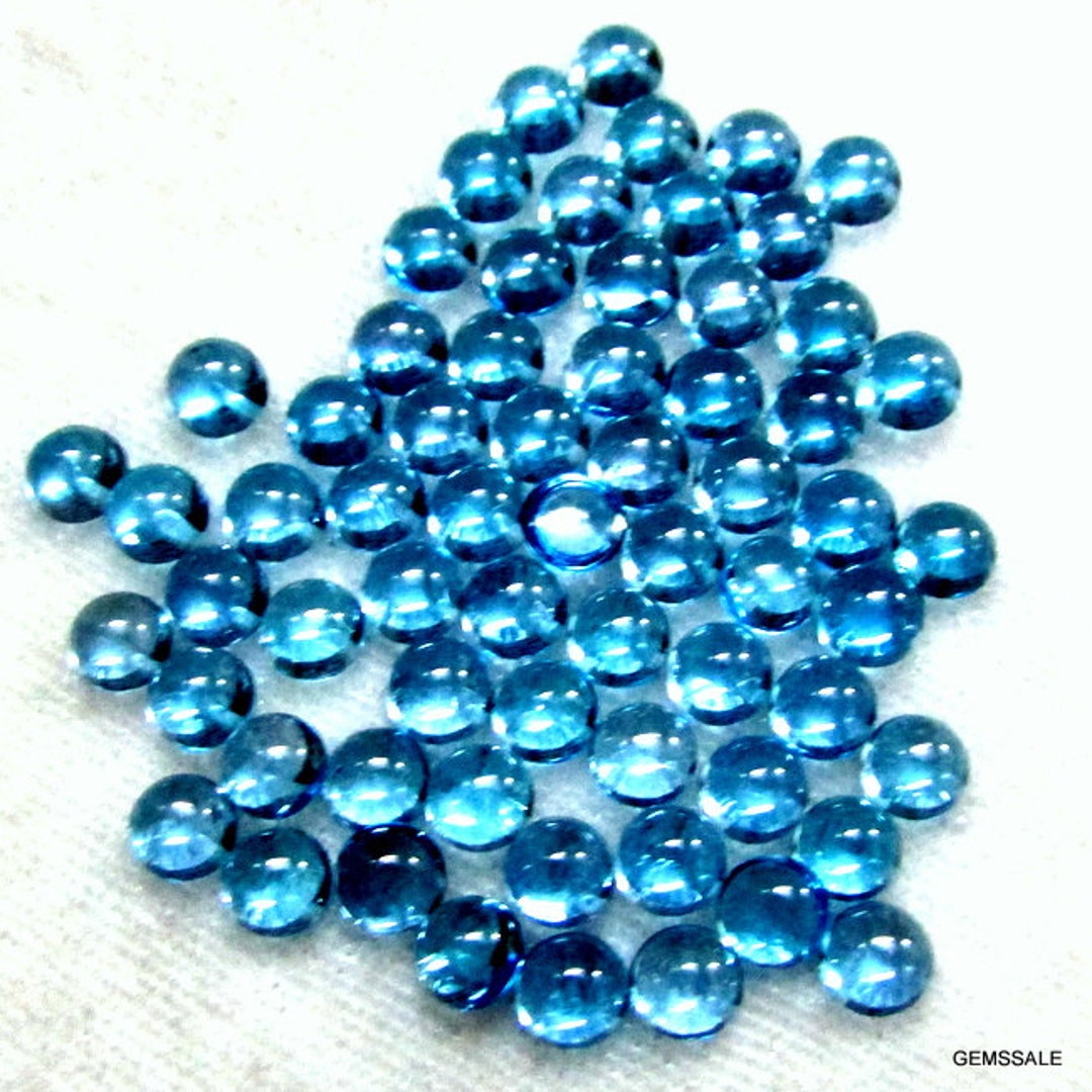 10 AAA Swiss Blue Topaz Cabochons: 3mm Round Loose Gemstones - Etsy