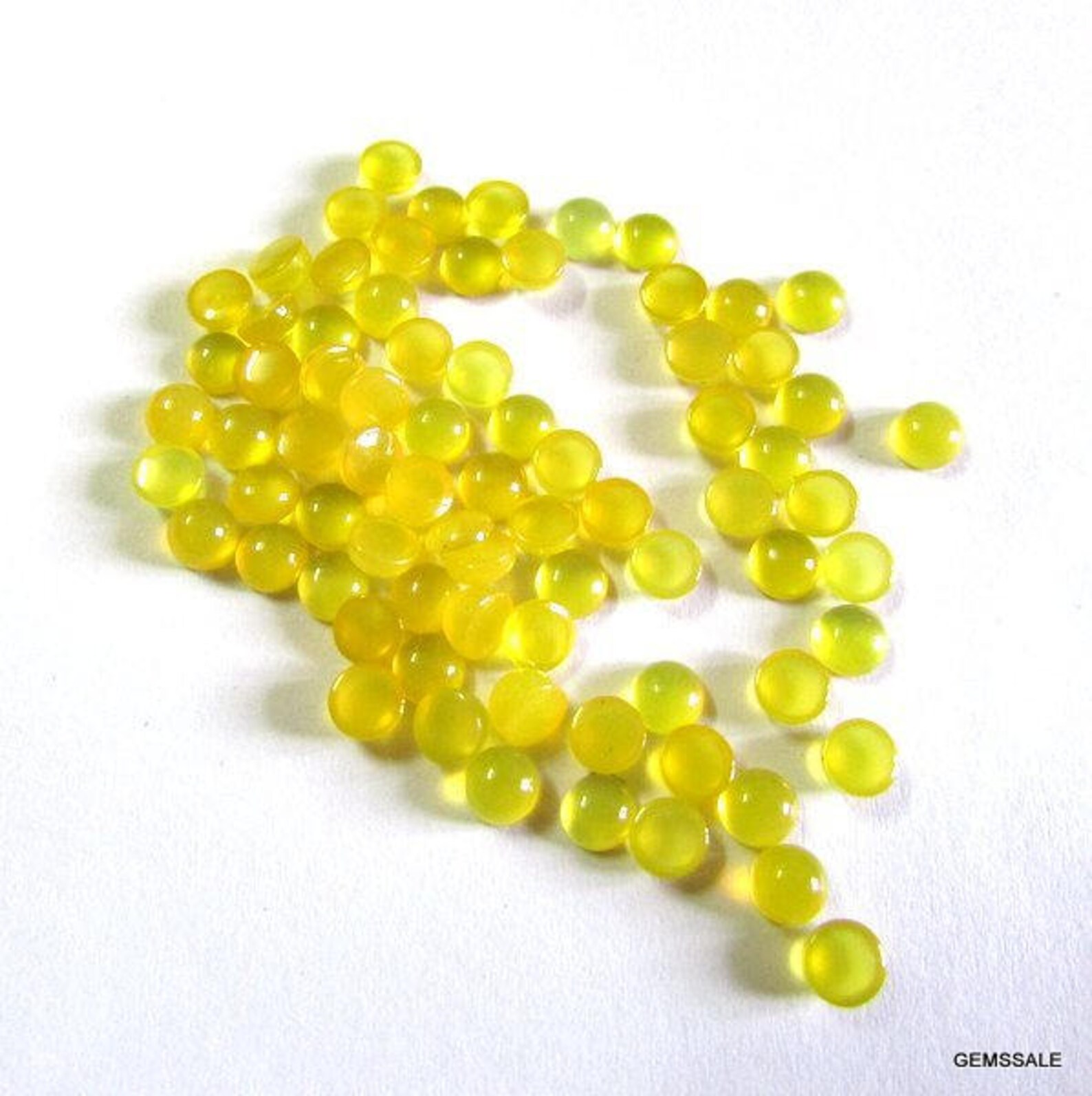10 Pieces 3mm Yellow Chalcedony Cabochon Round Gemstone | Etsy