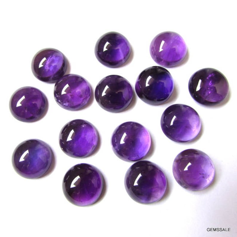 5 Pieces 15mm Amethyst Cabochon Round Loose Gemstone Amethyst - Etsy