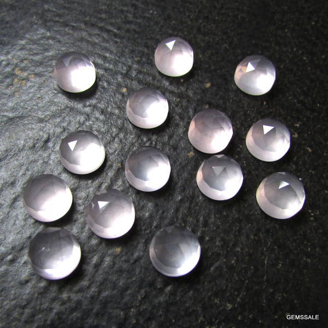 10 Pieces 6mm Rose Quartz Rosecut Round Gemstone, Rose Quartz Round ...