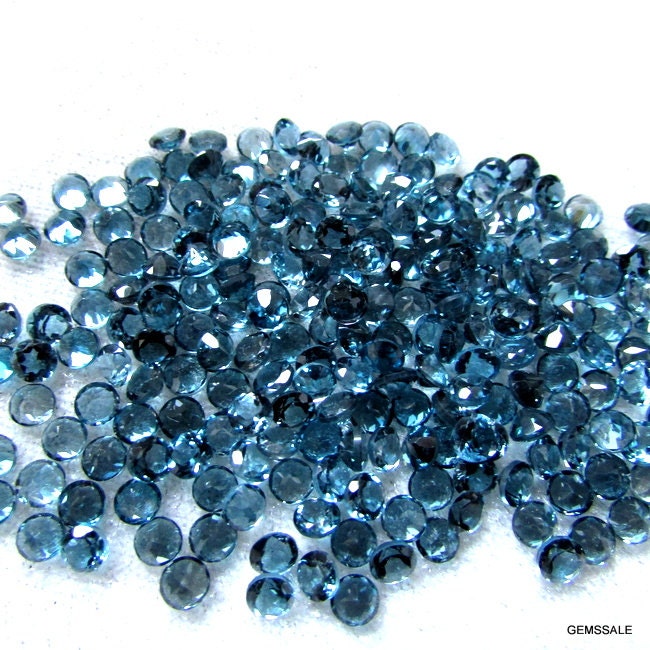 1 Pieces 5mm London Blue Topaz Faceted Round Gemstone Natural | Etsy India