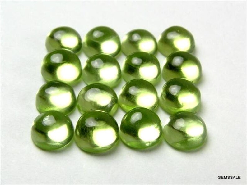 5 Pieces 6mm PERIDOT Cabochon Round Gemstone AAA Quality 100% - Etsy