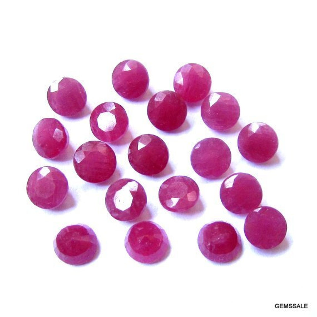 5 Pieces 2mm to 4mm Ruby Faceted Round, Ruby Round Faceted Gemstone ...