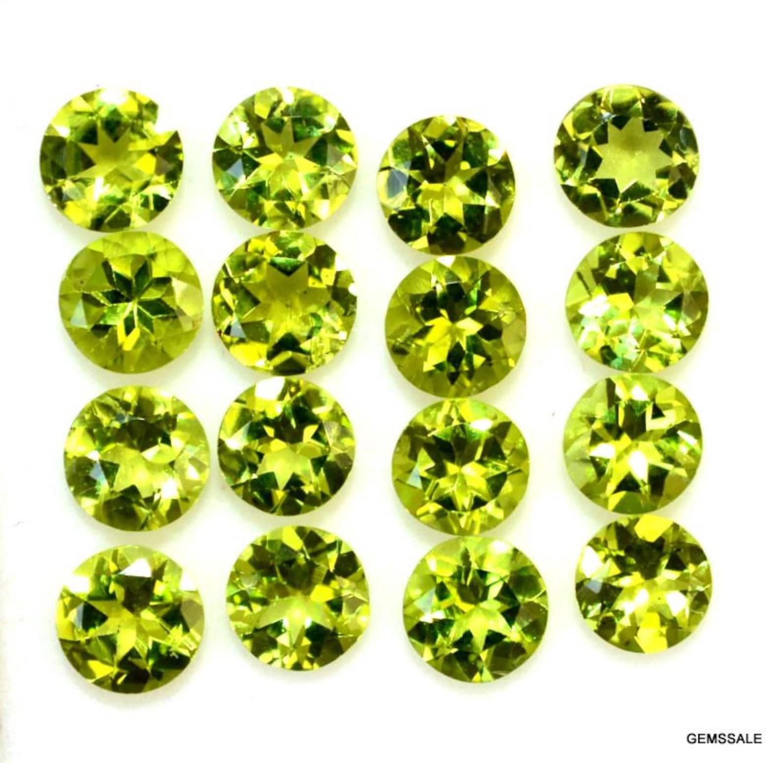10 Piece 5mm Peridot Round Faceted Gemstone Green Peridot - Etsy