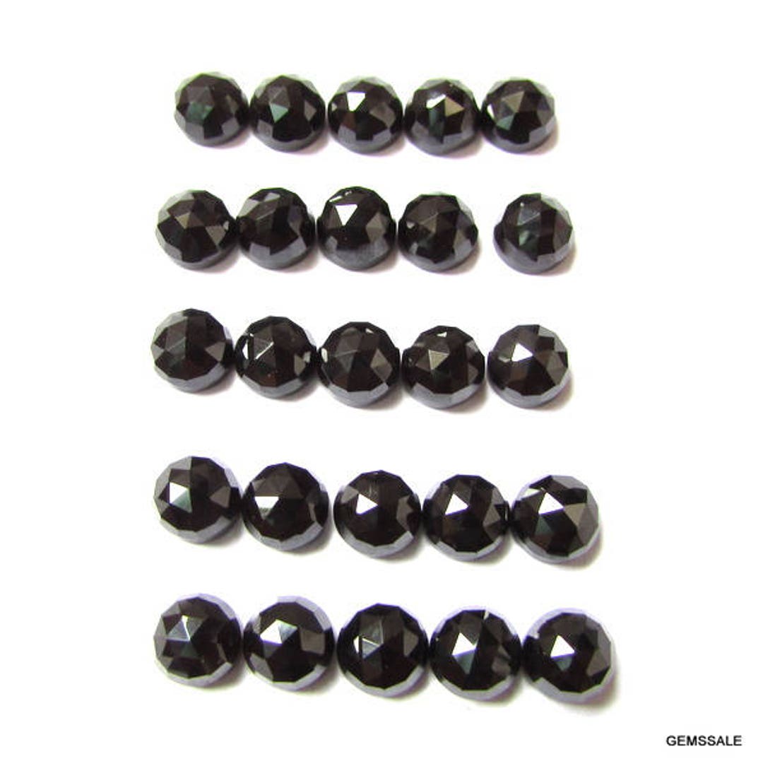 10 Black Spinel Gemstones: 5mm Round Rose Cut, AAA Quality - Etsy