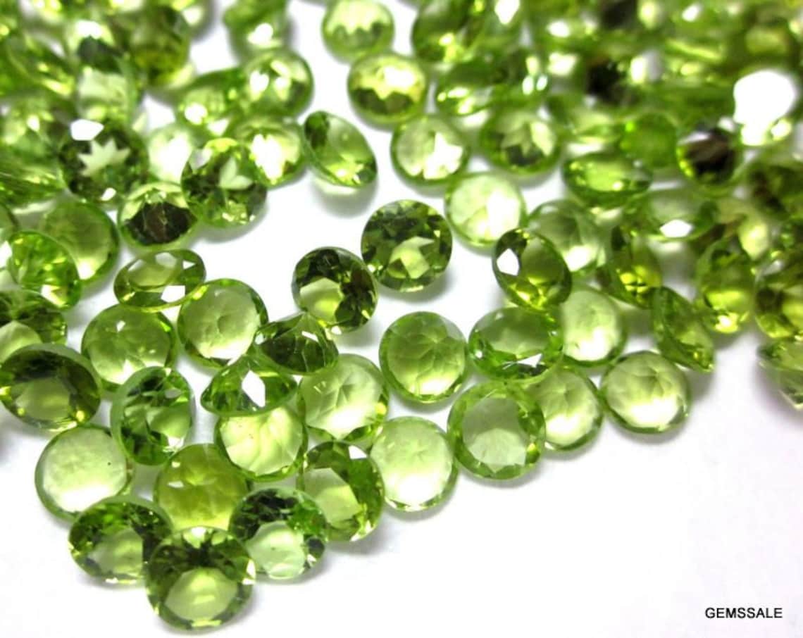 10 Pcs Lot 6mm Peridot Round Faceted Gemstone AAA Quality - Etsy India