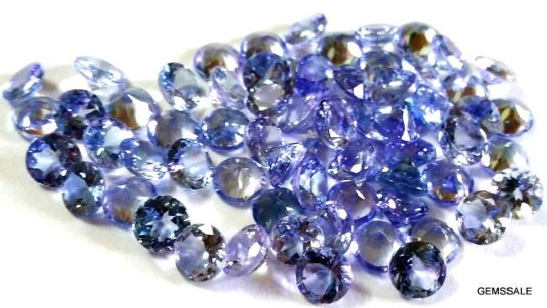 5 Pcs 5mm Tanzanite Faceted Round Calibrated Size Round Faceted ...