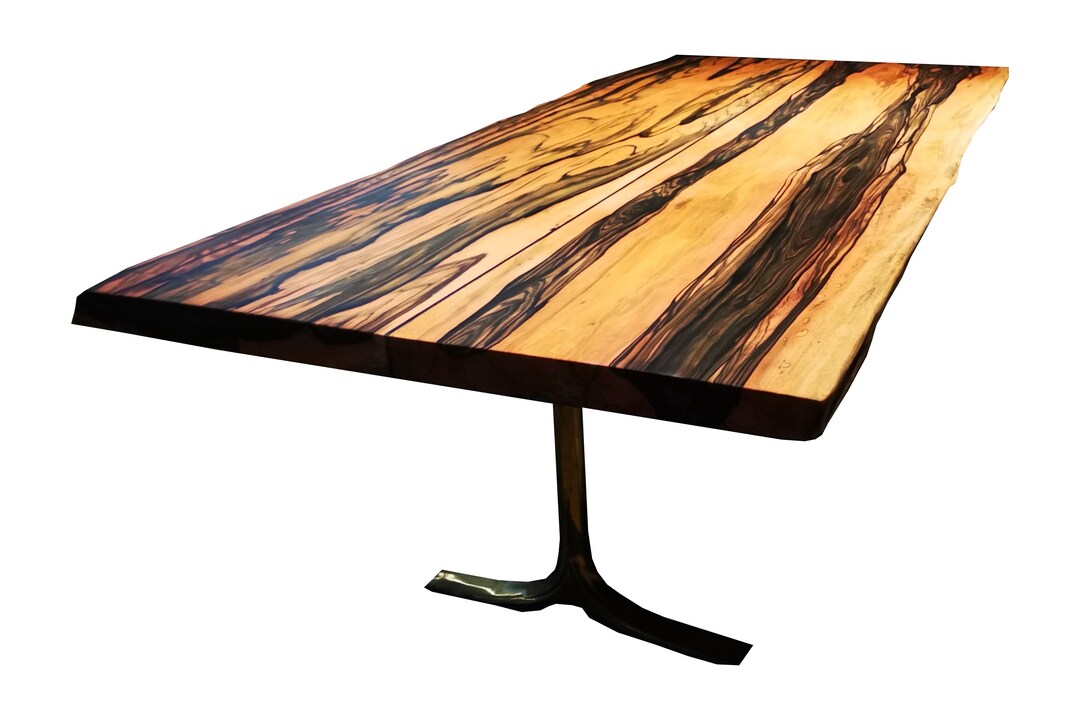 Macassar Ebony Solid Wood Wood Desk Dining Table Cast Bronze Legs Macassar Ebony Slabs Etsy